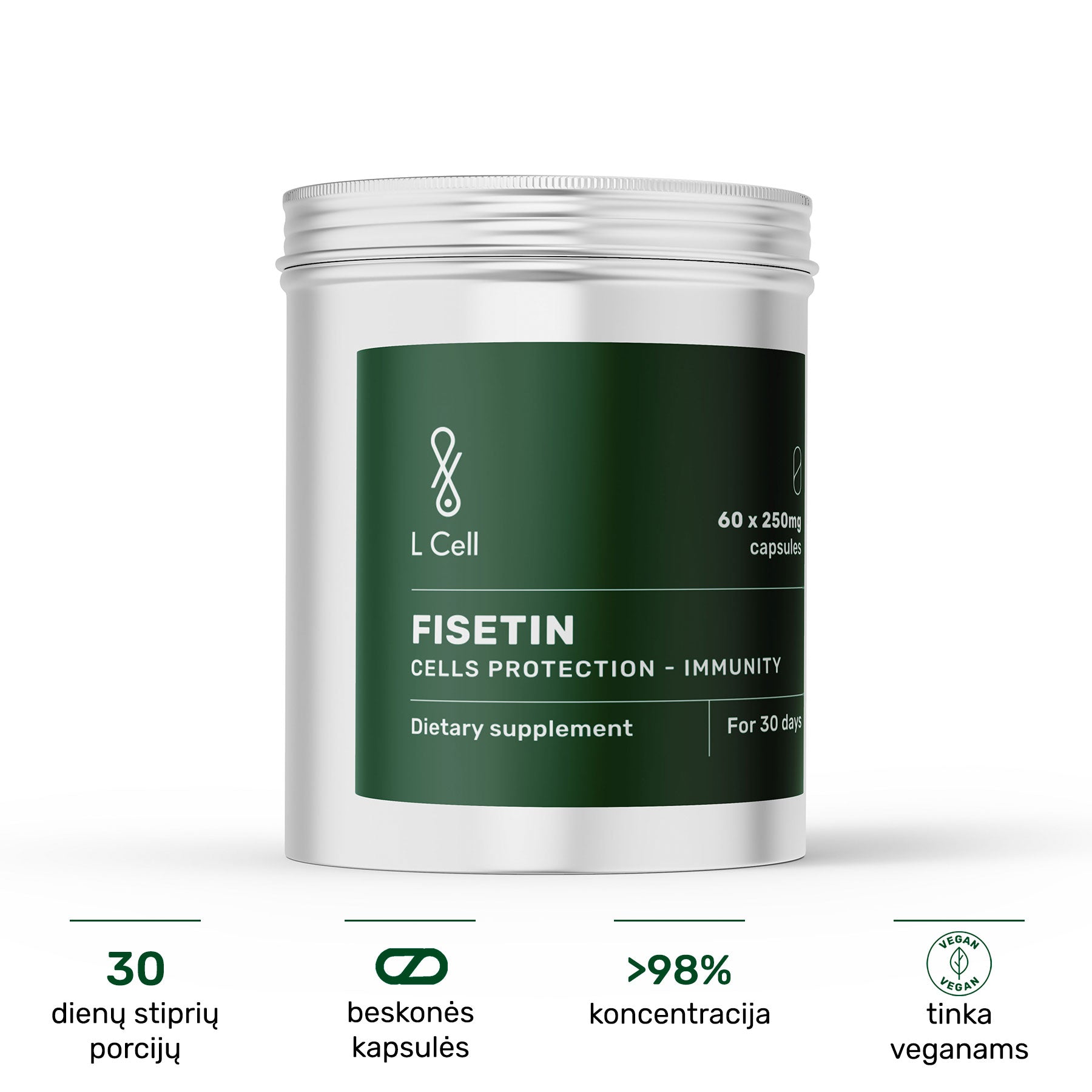 Fisetinas (250mg kapsulės, 60vnt.) - #1 Longevity papildai Lietuvoje ...